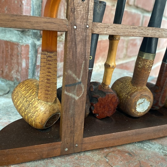 Accents | Collection Of Vintage Pipes With Stand | Poshmark